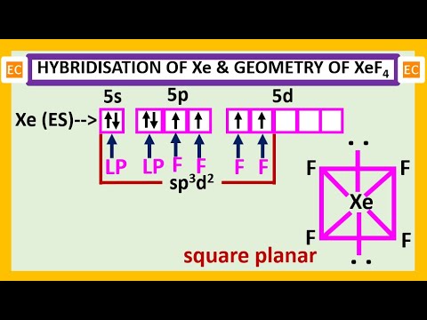 SEV NO – 1 Hybridisation of Xe and geometry of XeF4 molecule. - YouTube