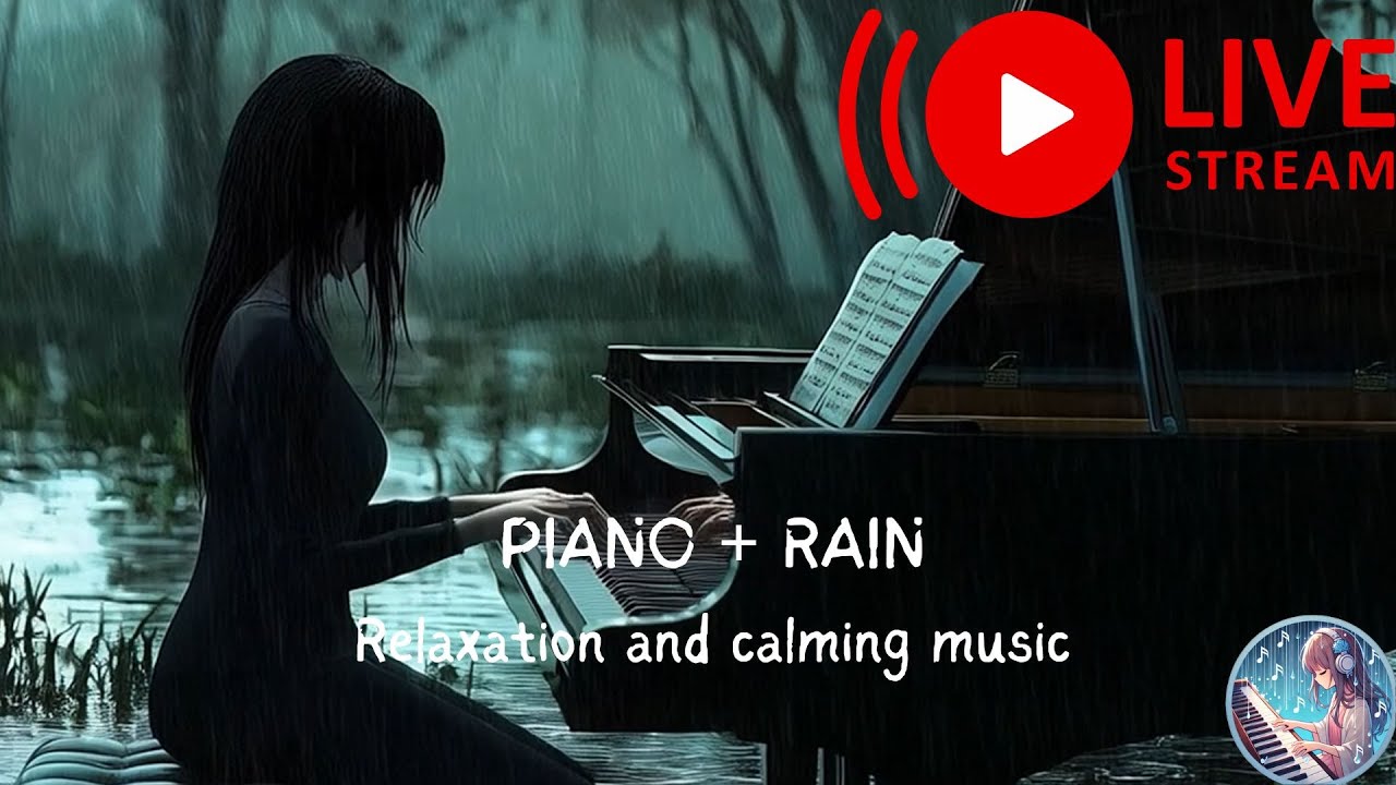 Relaxation and Study with Piano and Rain Music - Rainy Piano Music Live ...