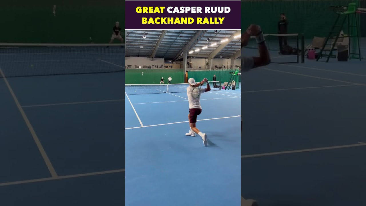 GREAT CASPER RUUD BACKHAND RALLY IN PRACTICE #tennis #shorts - YouTube