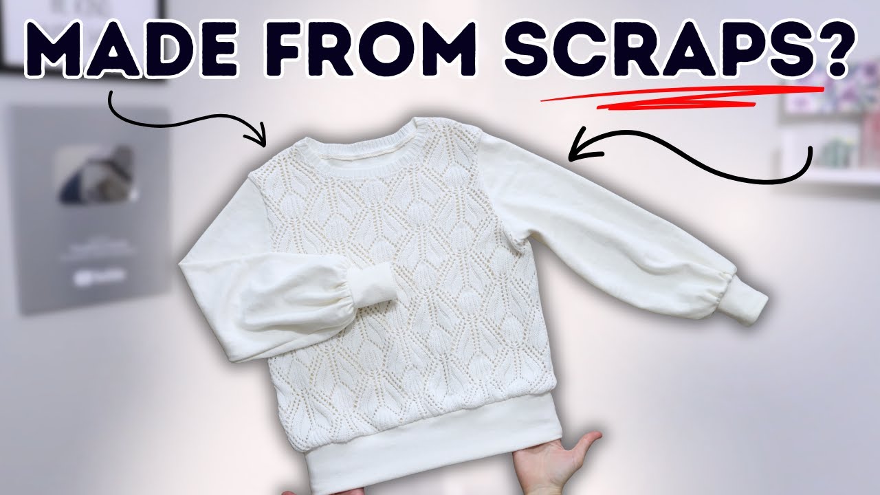 EARLY ACCESS: Lace + knit fabric scraps made into a sweater! - YouTube