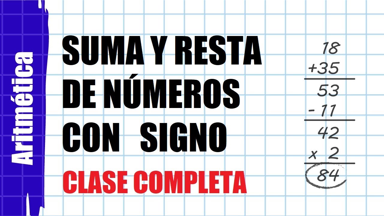 Suma y resta de números con signo - YouTube