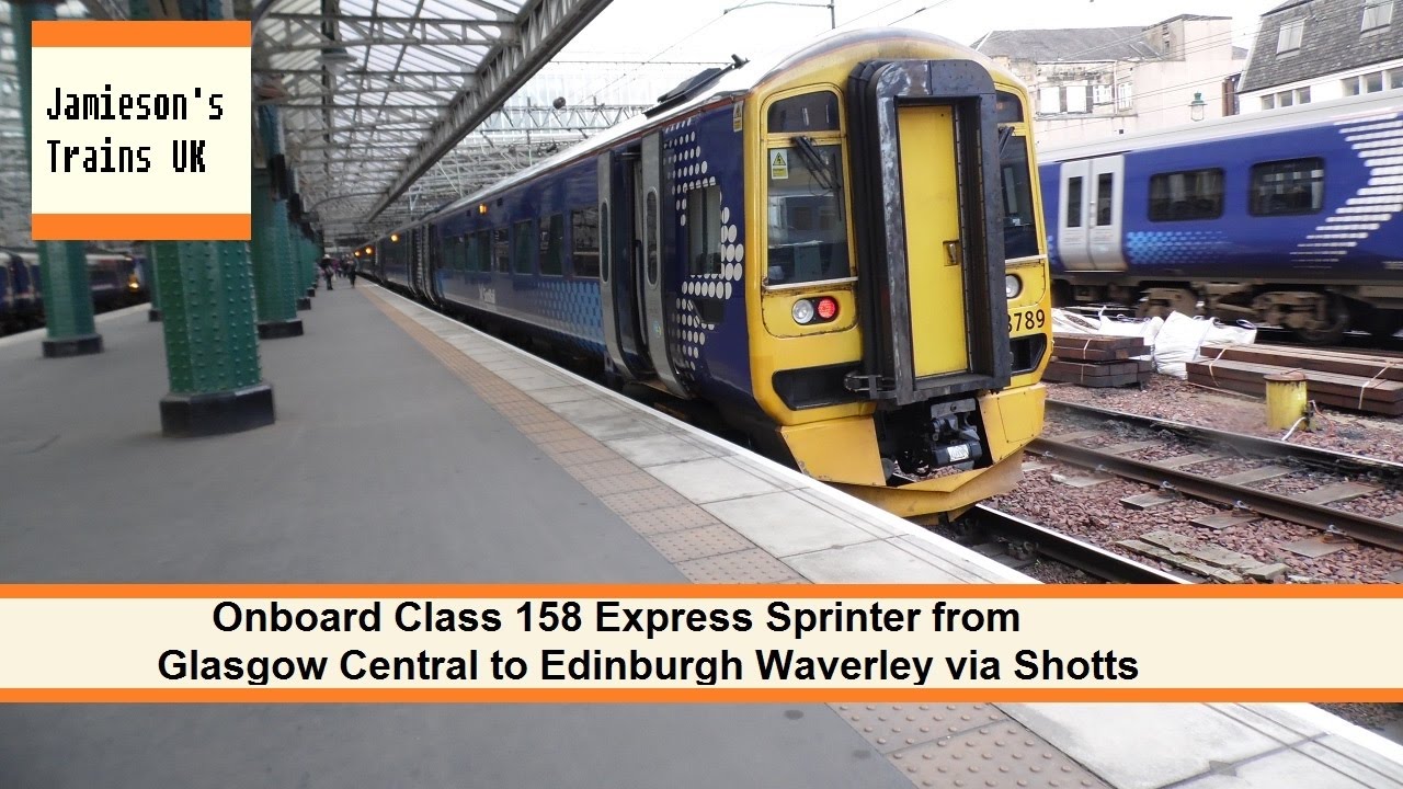 Onboard Class 158 Express Sprinter from Glasgow Central to Edinburgh ...