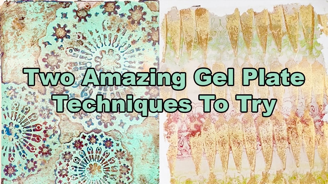Two Crazy Fun Gel Plate Techniques With Many Layers Of Color - YouTube
