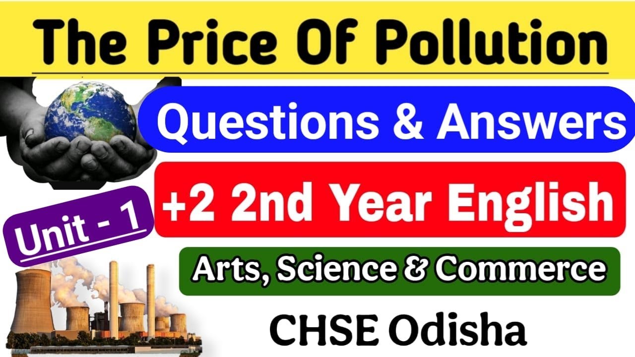 The Price of Pollution Question Answers | +2 2nd Year English ...