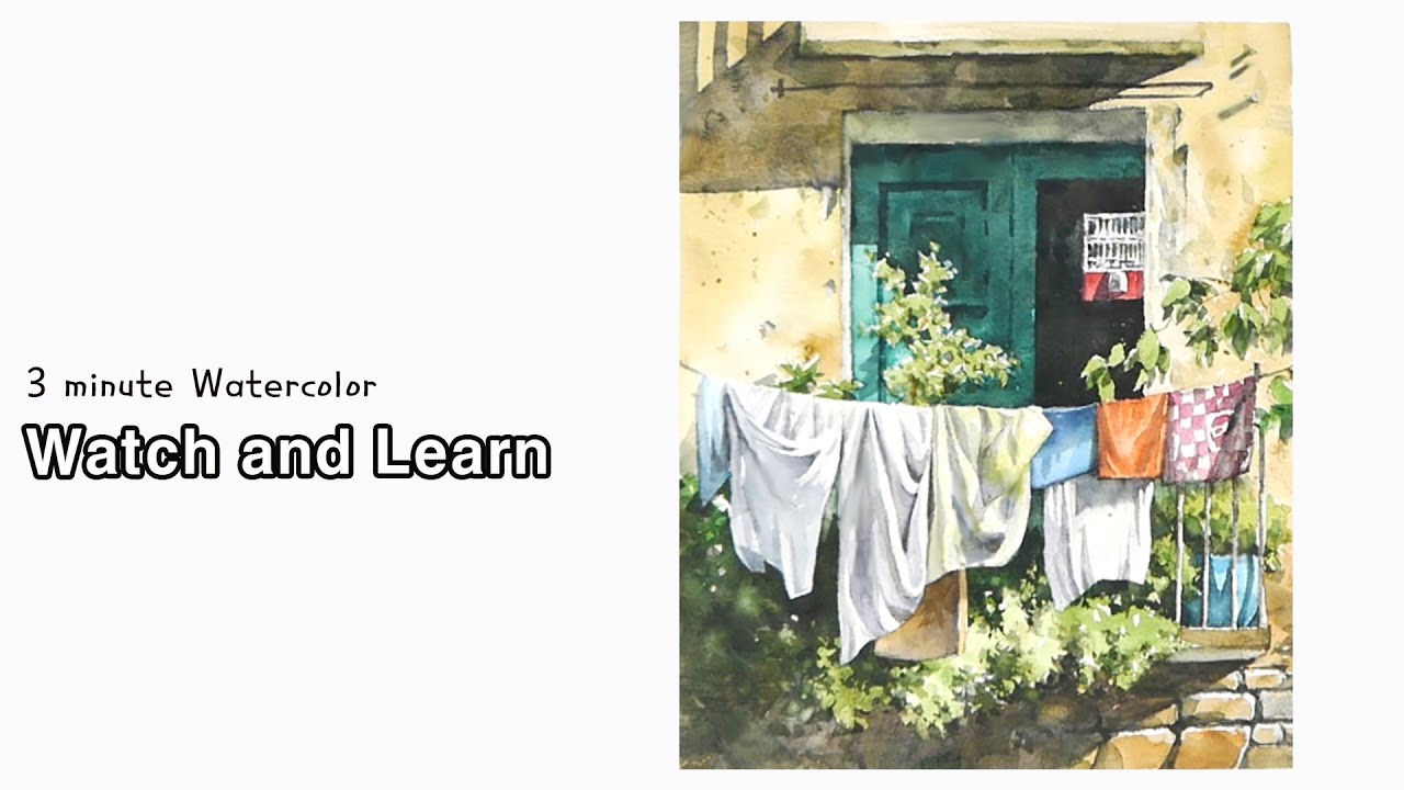 [ 3 minute Watercolor - Watch and Learn ] Good Sunshine. NAMIL ART ...