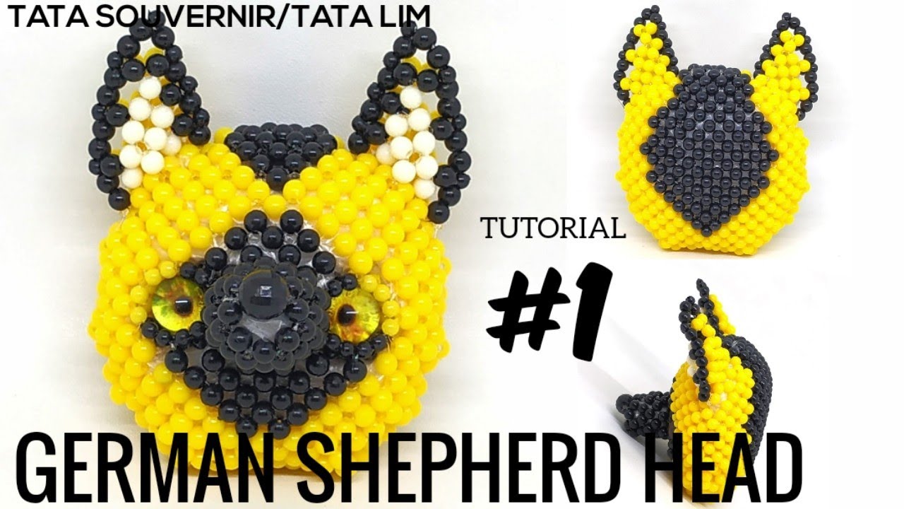 How to Beads German Shepherd Head Part 1 / Kerajinan manik manik / DIY ...