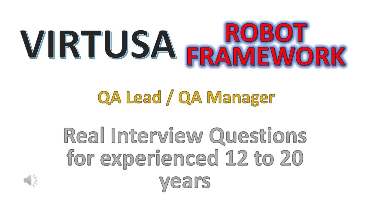 VIRTUSA Python Robot Framework Interview Questions for 12 to 20 yrs ...