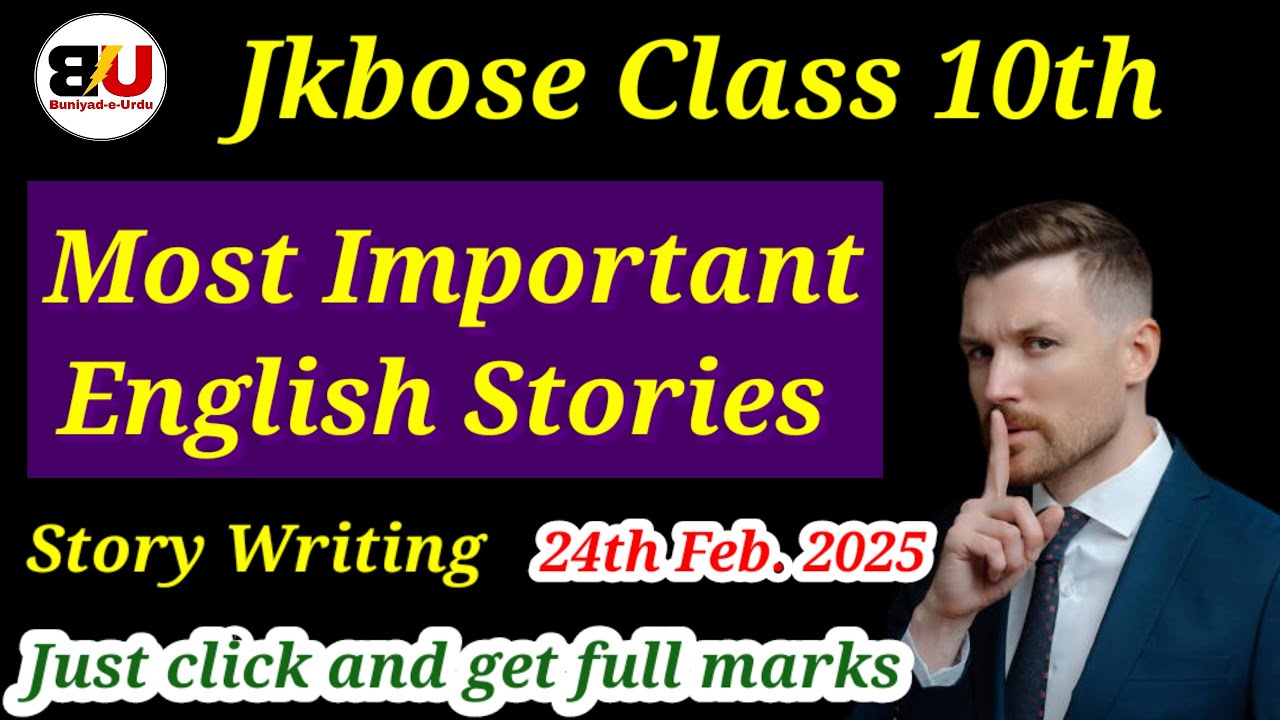 English stories Jkbose Class 10th || Most Important English stories ...