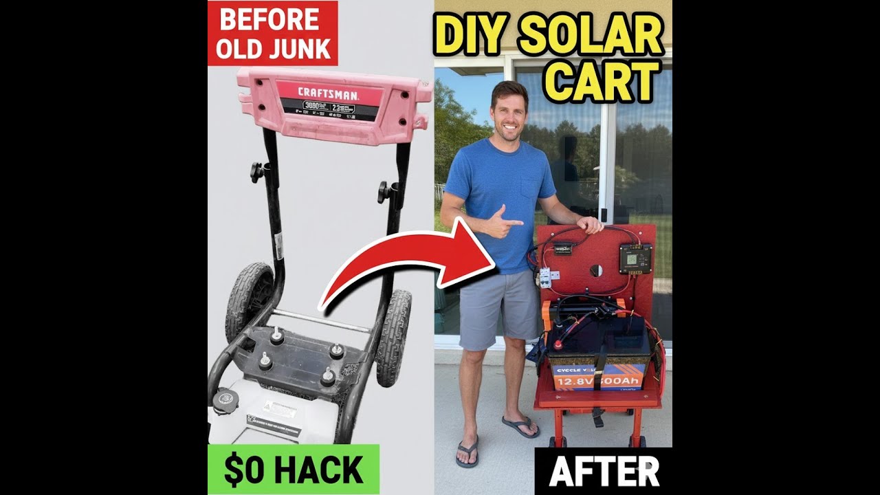 Free Power Washer Dolly = DIY Solar Generator Cart! (Ultimate Upcycle ...