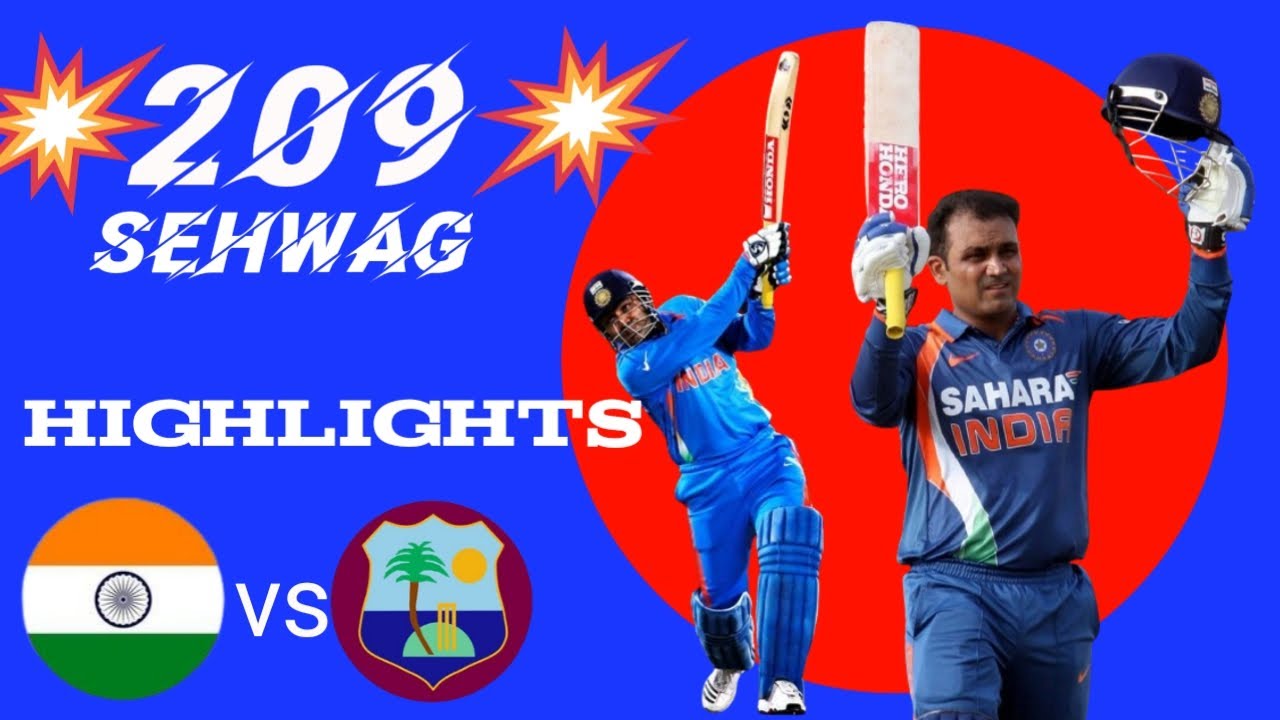 Virender Sehwag 219 runs in odi full highlights | Virender Sehwag 219 ...