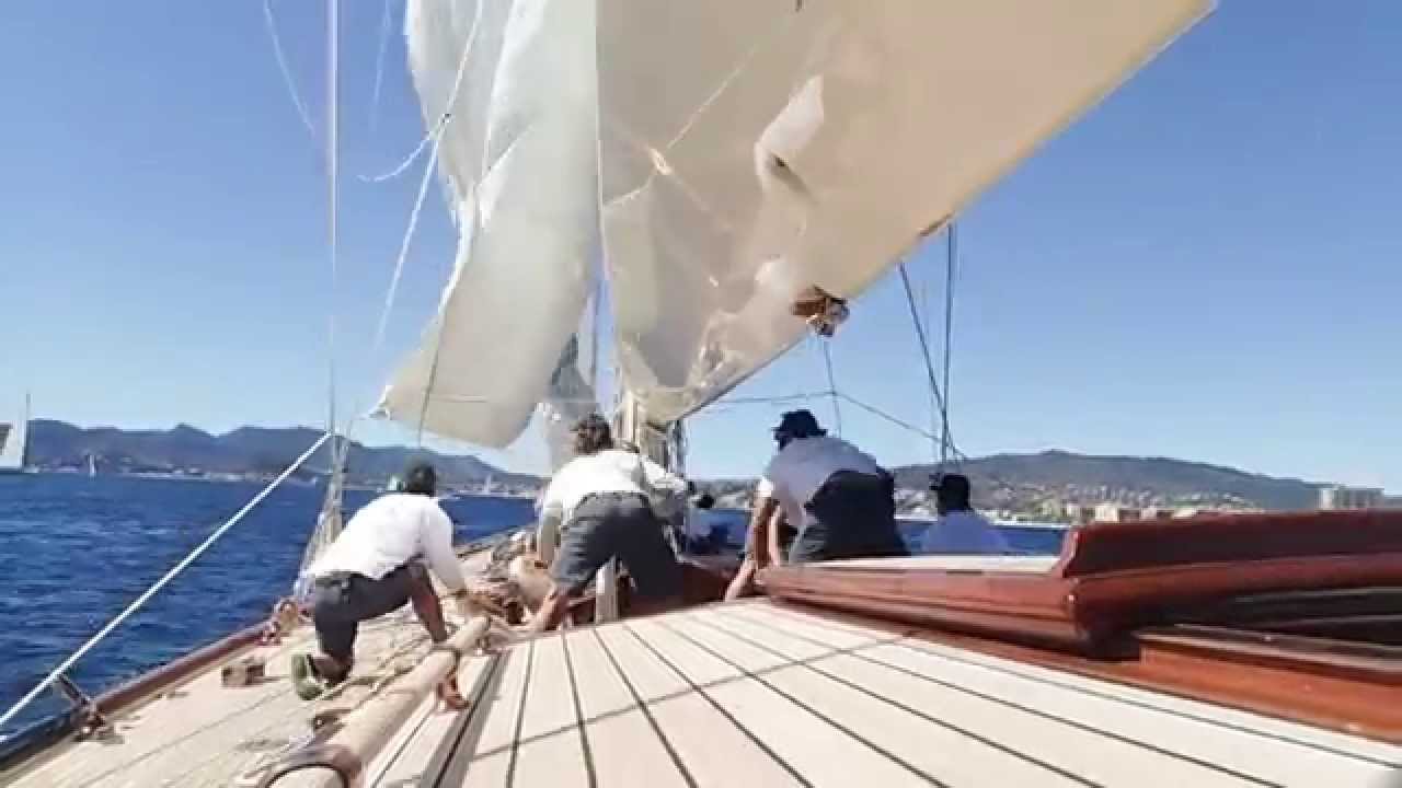 Sailing on board J Class yacht Shamrock V - YouTube