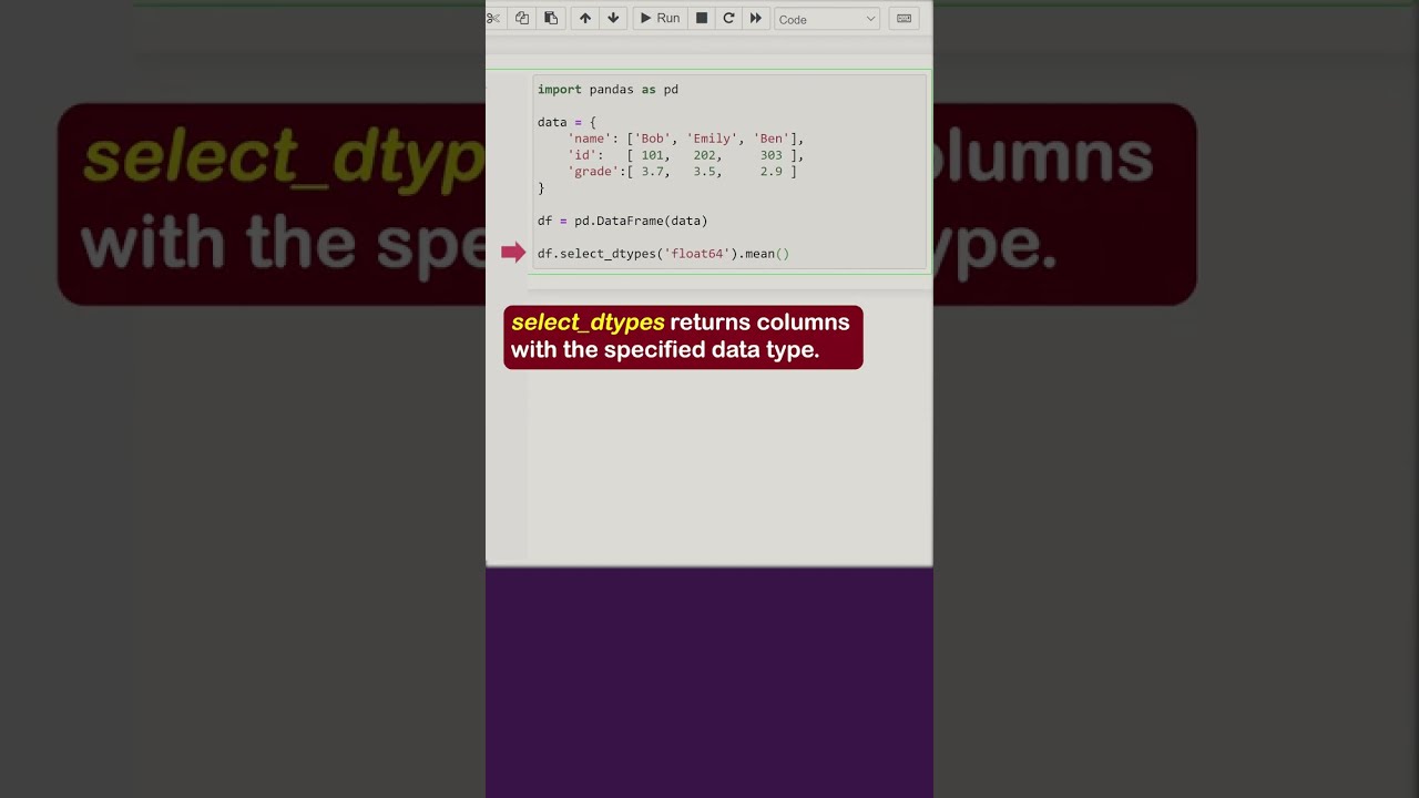 Selecting Columns By Data Type In Python YouTube Selecting Columns By Data Type In Python YouTube