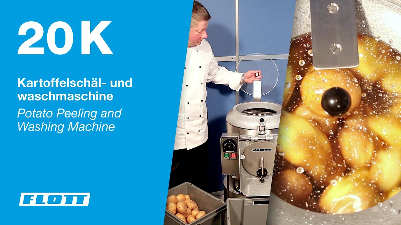 FLOTT 20 K — Kartoffelschälmaschine / Potato Peeling Machine - YouTube