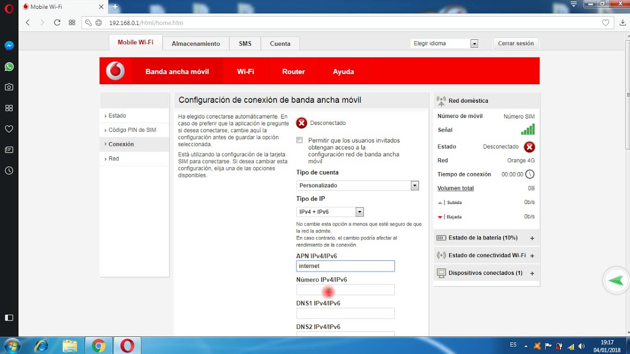 Ajustes APN Vodafone ZTE R215 - YouTube