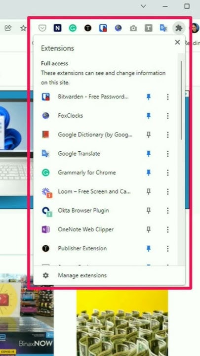 How to pin chrome extensions to toolbar? - YouTube