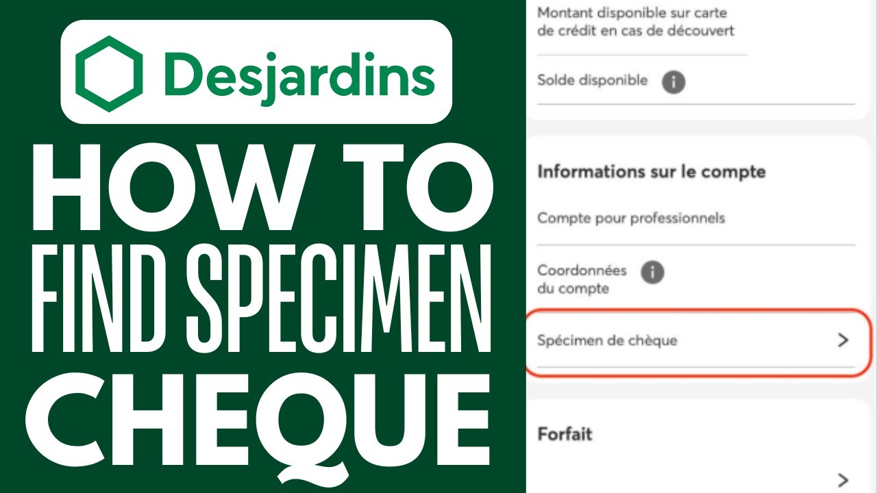 How To Find Specimen Cheque On Desjardins App (2025) - YouTube