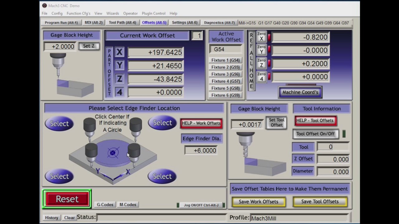 Mach3 Edge finder buttons - YouTube