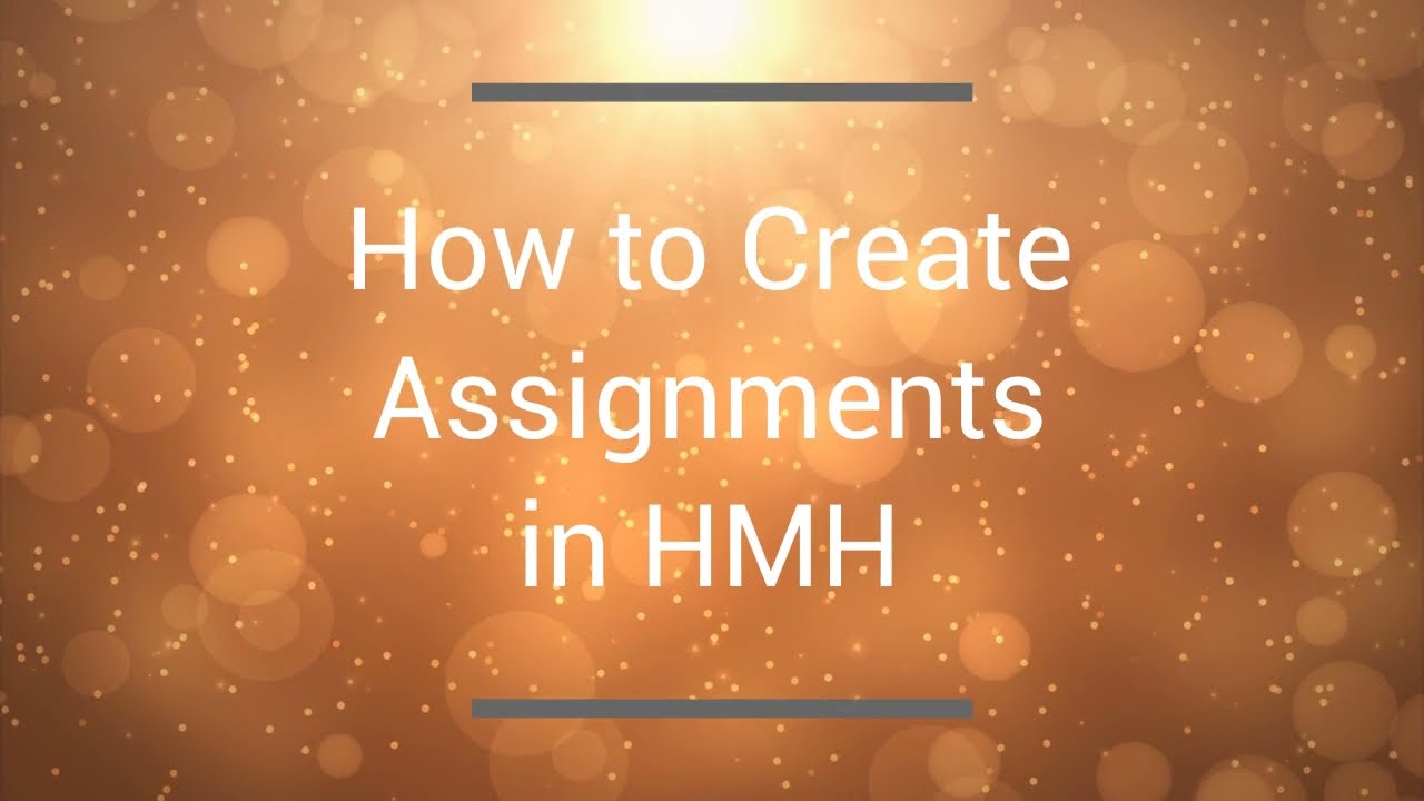 How to Create Assignments in HMH - YouTube