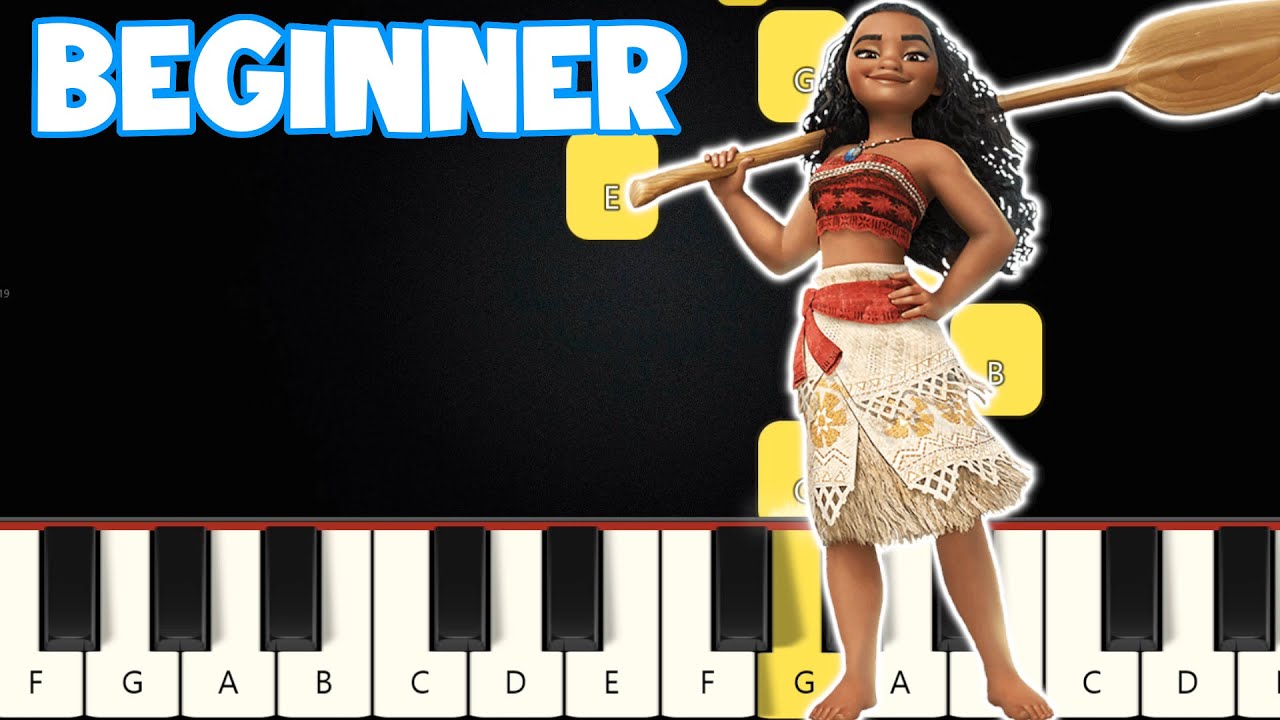 Shiny From Moana - Jemaine Clement | Beginner Piano Tutorial | Easy ...