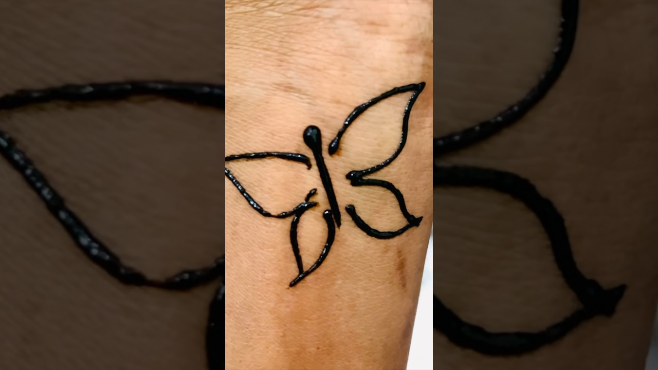 Simple butterfly henna tattoo #shortsfeed - YouTube