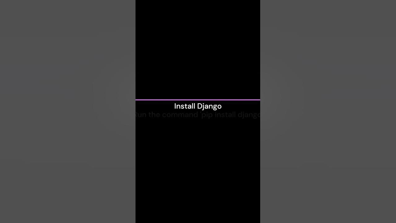 Django Project Setup In 5 Steps Django Djangotutorial Pythonprogramming Python Youtube