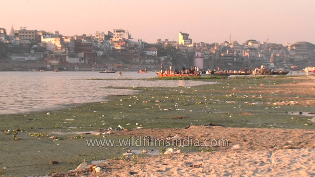 Sandy beach of river Ganges in Varanasi - YouTube