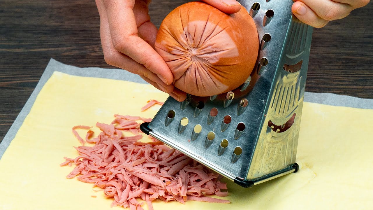 Buy pastry dough and then use the grater. My favorite appetizer - YouTube