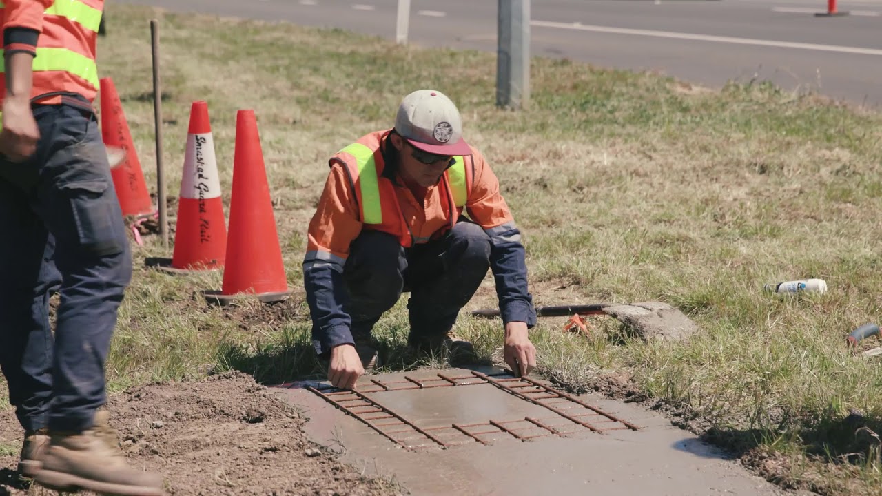 Flexible safety barrier installation on regional roads - YouTube