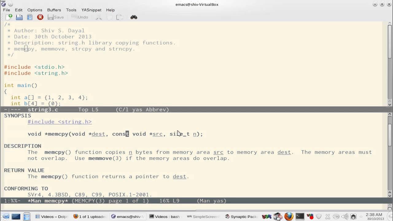 C Programming Part 42 Strings Part2 memcpy and memove continued - YouTube