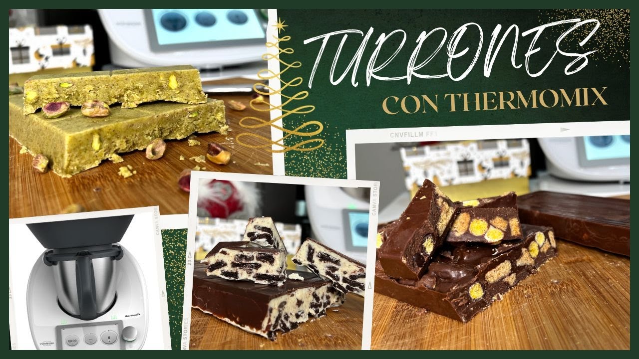 TURRONES caseros de NAVIDAD 🎄 🎁 con THERMOMIX | Cómo hacer turrones en ...