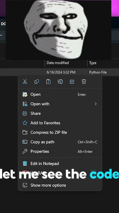 wtf... #code #trollface #python #phonk - YouTube