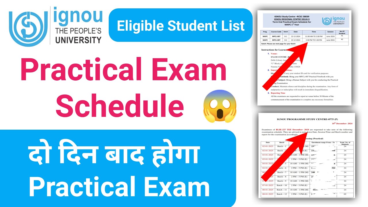 Ignou Practical Exam Schedule 2024 | How to Check IGNOU Practical Exam ...