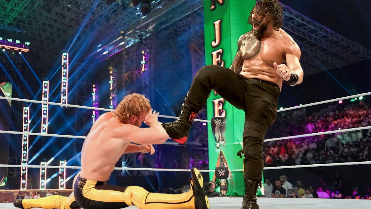Roman Reigns Destroys Logan Paul WWE Crown Jewel 2022 Highlights ...