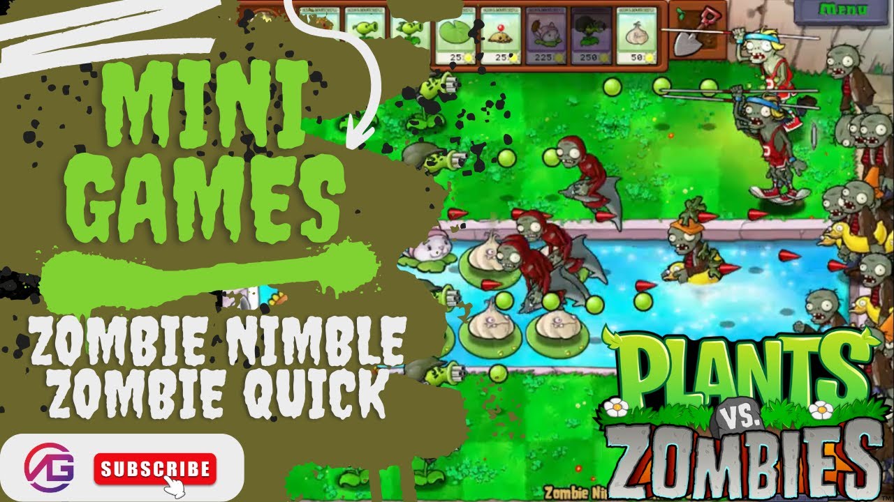 Plants vs. Zombies Mini Games Zombie Nimble Zombie Quick - YouTube