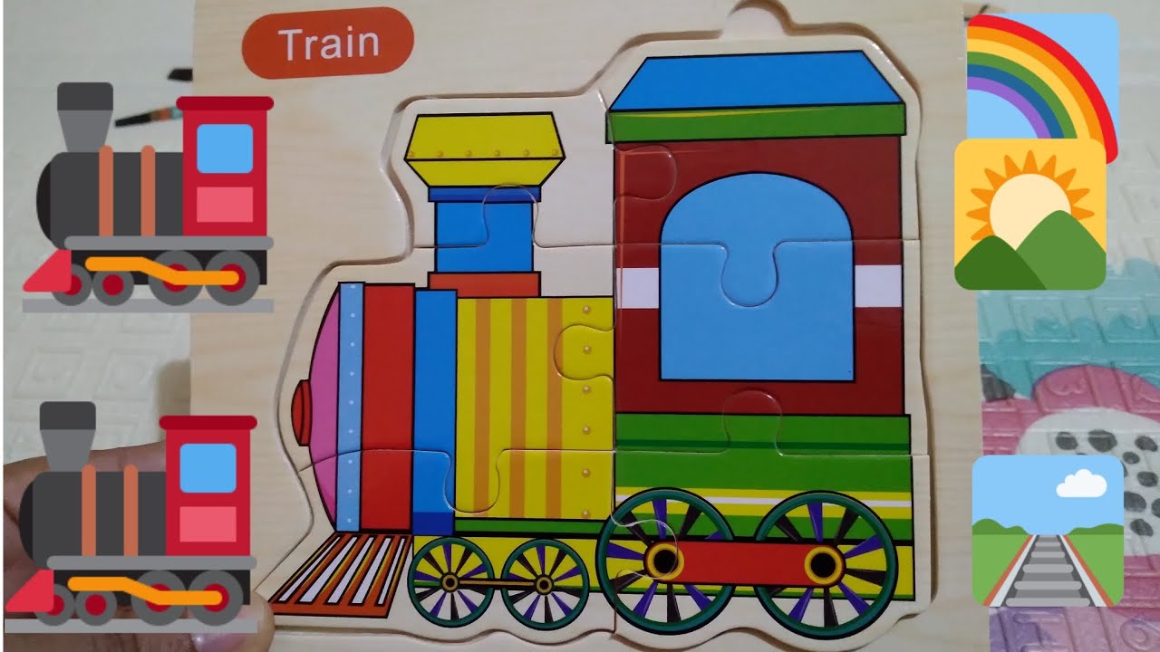 Menyusun Puzzel Kereta Api-Nyanyi Lagu Naik Kereta Api-Belajar Mengenal ...