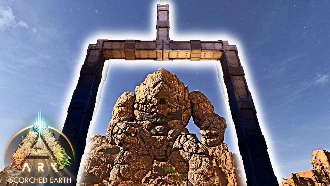 Slingshot Trap for Rock Golems - ARK: Survival Ascended - YouTube