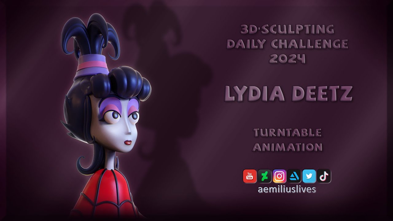 Lydia Deetz (3D-Sculpting Daily Challenge 2024 - Day 24) - YouTube