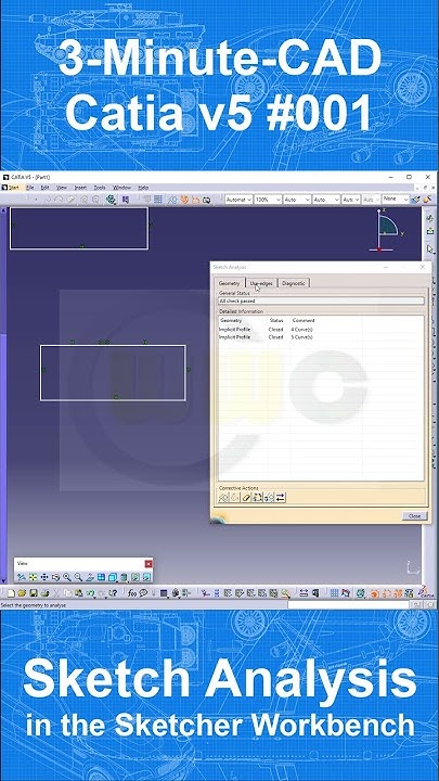 3MC - Catia v5 #001 - Sketch Analysis in the Sketcher Workbench - YouTube