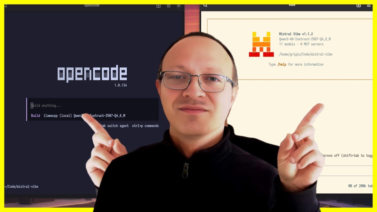 A Claude Code alternative. 100% Local LLM ? Mistral vibe vs Opencode - YouTube
