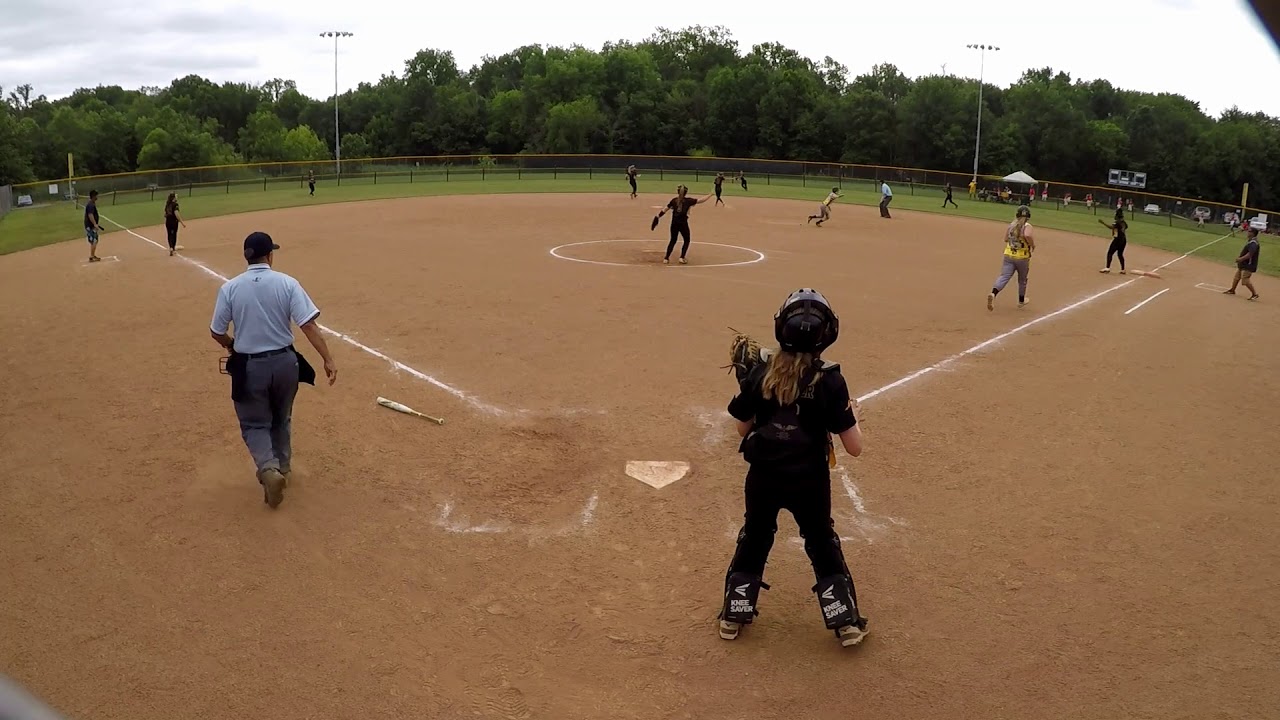 Maya Alvarez, #22, CF and Middle Infielder makes the play in CF - YouTube