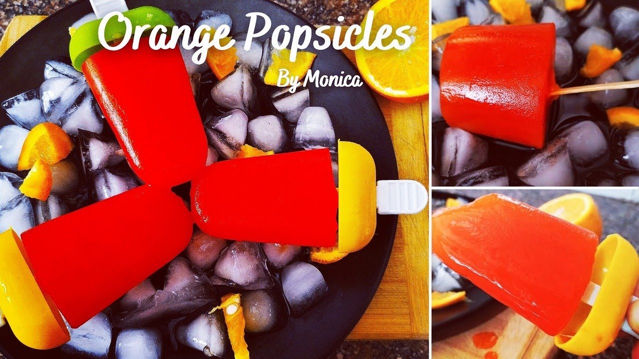 Orange Popsicle Recipe|Orange bar icecream|Orange ice candy|Orange ...