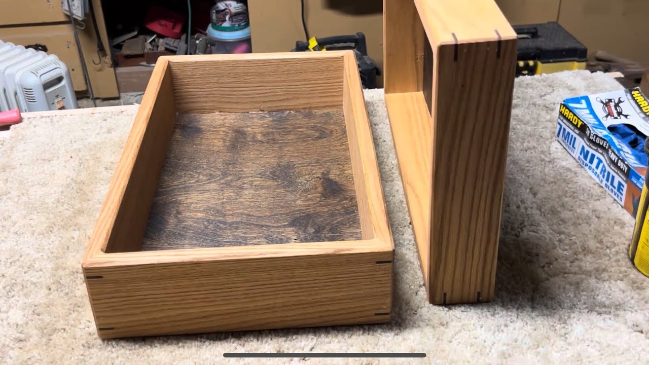 Making Oak Pull-Out Drawers with Walnut Splines | A Christmas Gift for ...