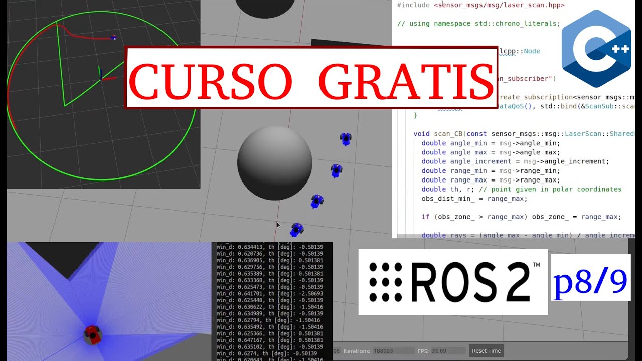 Fundamentos matemáticos del método de campos potenciales artificiales y nodo en cpp 8/9 #ros2 ...