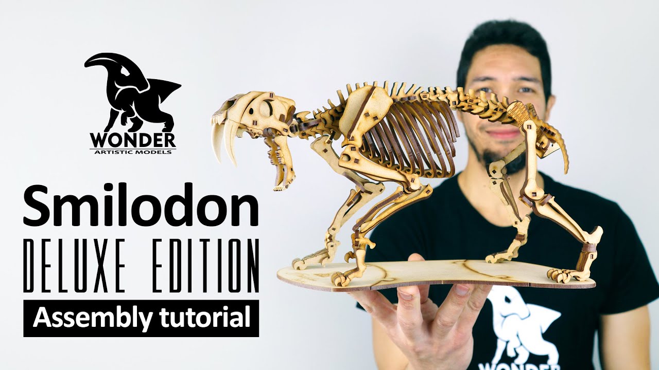 Smilodon 3D Model Kit Deluxe Version | Assembly Tutorial - YouTube