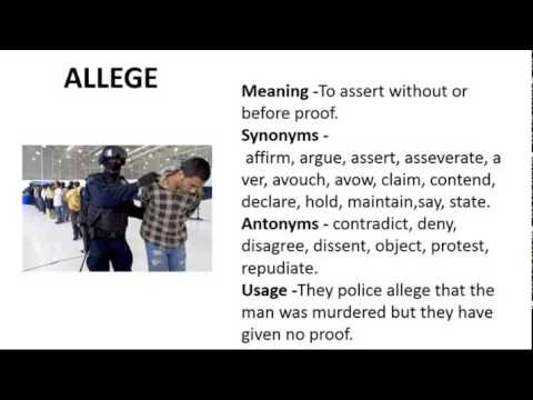Vocabulary Made Easy Meaning of Allege, Synonyms, Antonyms and its ...