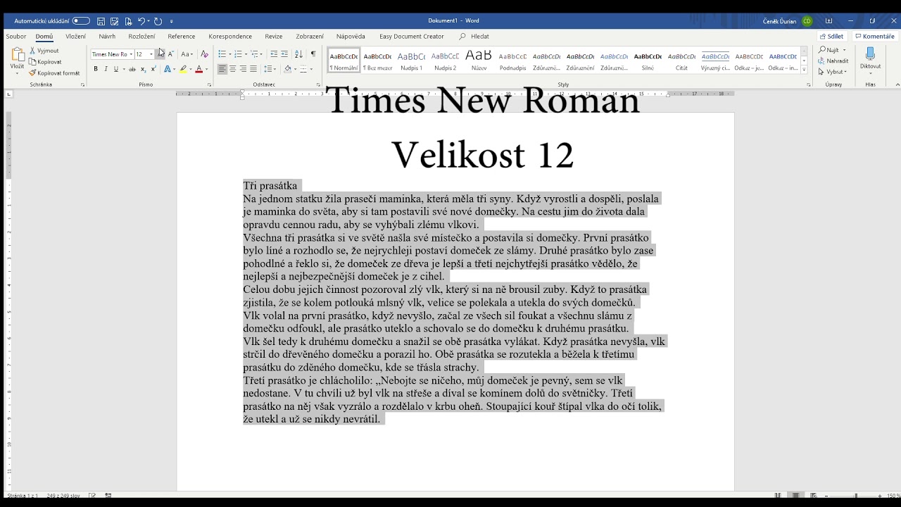 Zásady psaní textu - Word (desktopová verze) - YouTube
