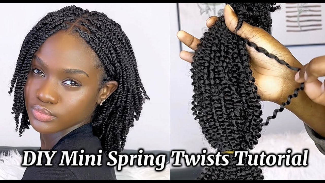MINI TWISTS TUTORIAL | Step-By-Step With Spring Twists Human Hair ...