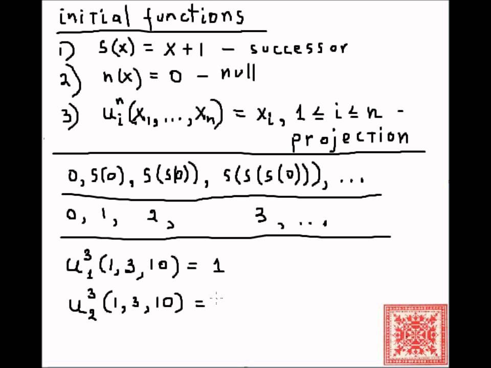 Theory of Computation: Primitive Recrusively Closed Classes of Functions (Part 01) - YouTube