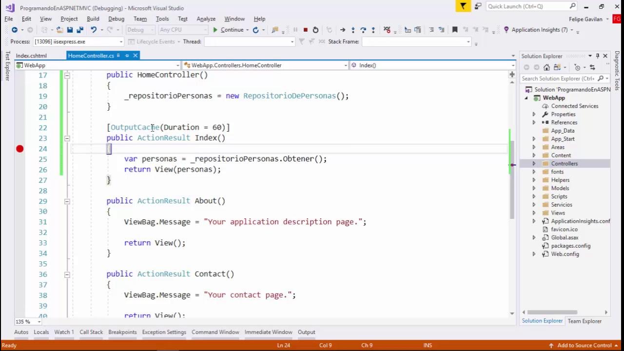 Cache con OutputCache | Temas Avanzados | Programando en ASP.NET MVC 5 - YouTube