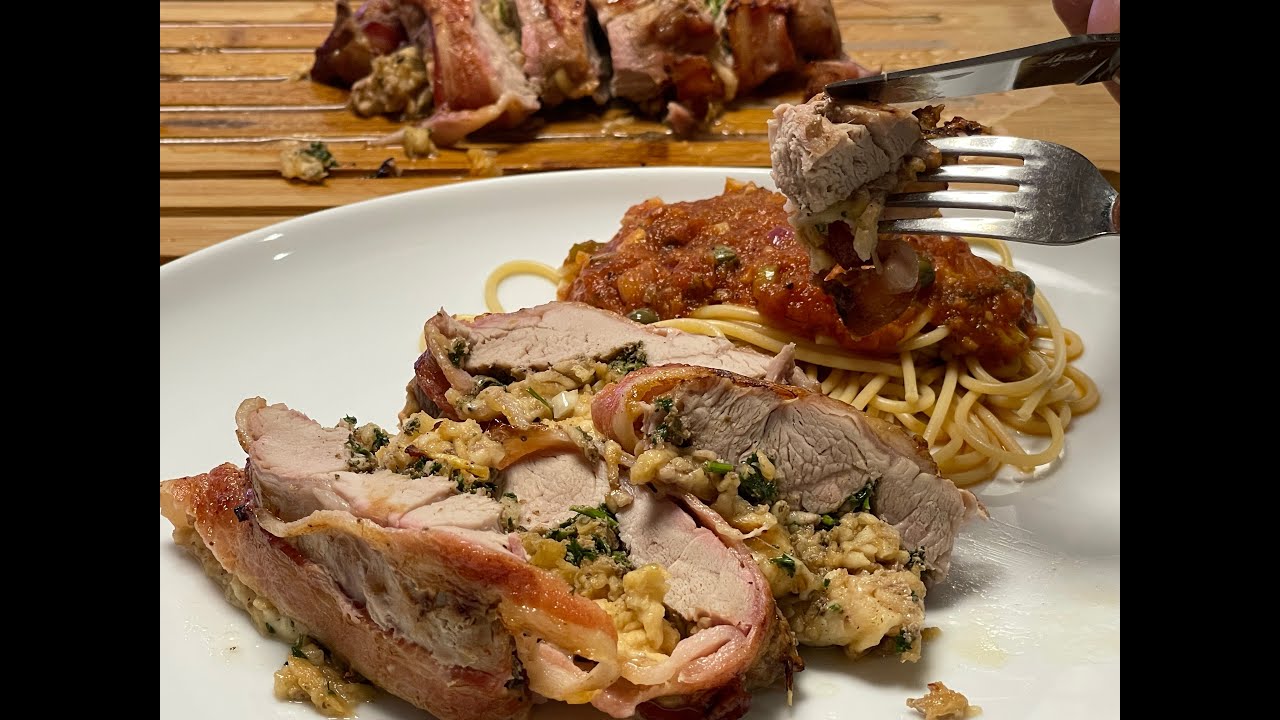 FILET DE PORC FARCI AUX POMMES ET FROMAGE SUISSE DANS L'AIRFRYER / PORK ...